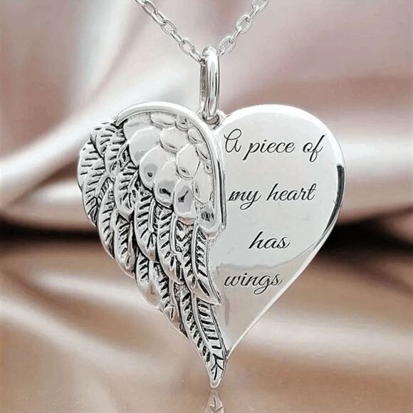 Jewelry | Heartwing Necklace A Piece Of My Heart Has Wings | Poshmark